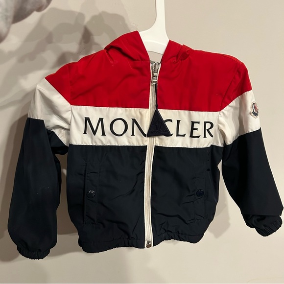Moncler | Jackets & Coats | Moncler Tricolor Hooded Jacket | Poshmark